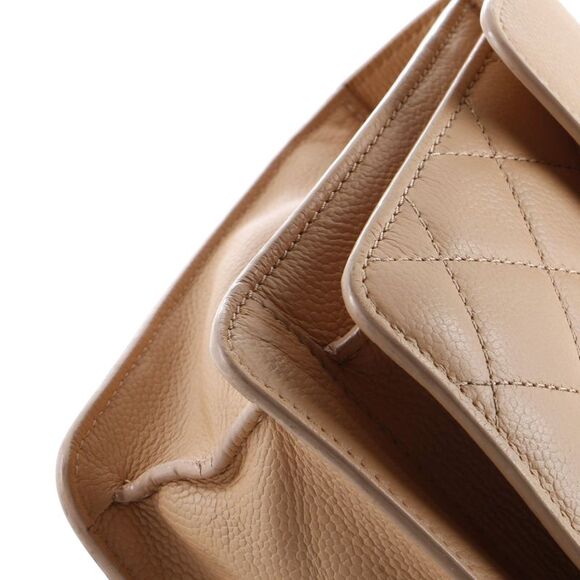 CHANEL | Bags | Chanel Cc Box Flap Bag Quilted Calfskin Small Neutral ...